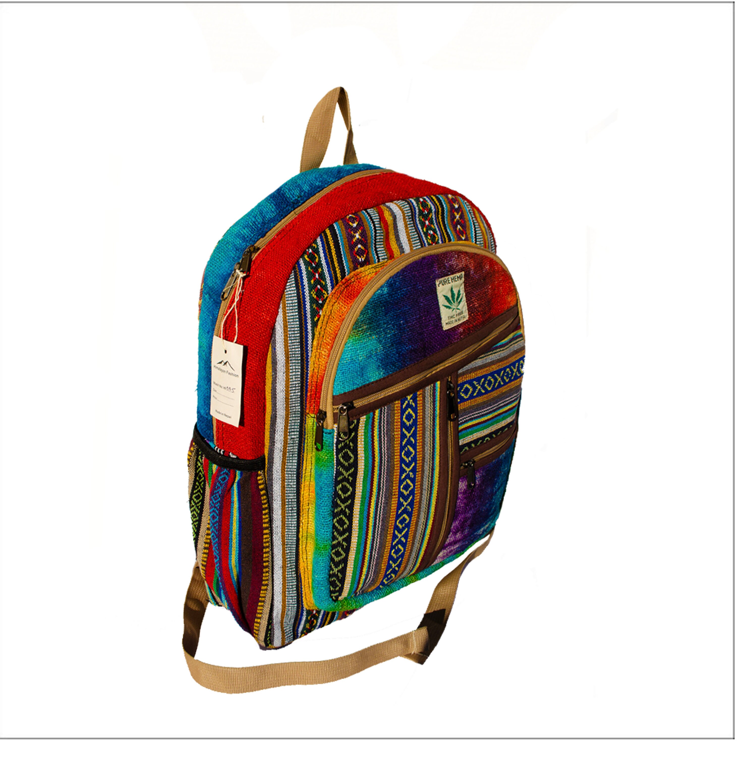 Handmade Tie Dye Rainbow Backpack With Zippers Hemp Travel - Etsy