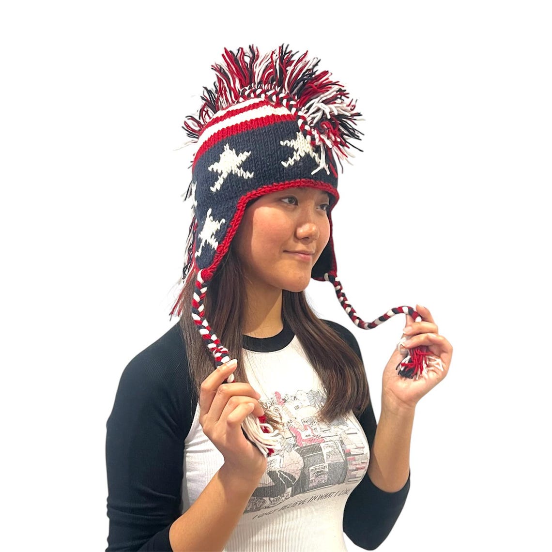 United States USA Mohawk Handmade Hat - Star Design Mohawk Hat | One ...