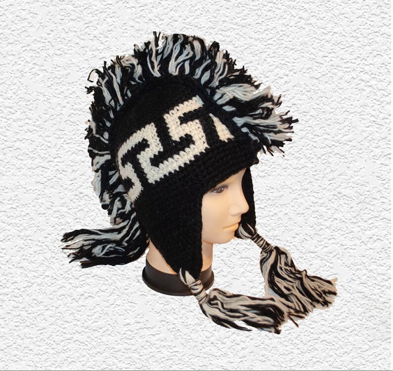 Handmade Wool Aztec Mohawk Hat – Crochet Knit, Adult Size - Etsy
