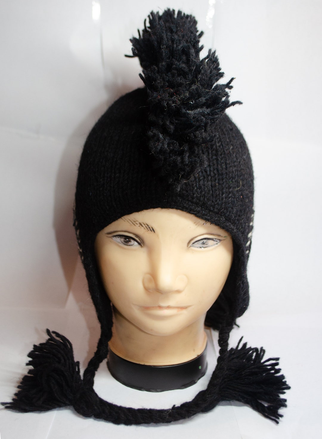 Handmade Peace Sign Mohawk Hat One Size Adult Size Black Brown Mohawk ...