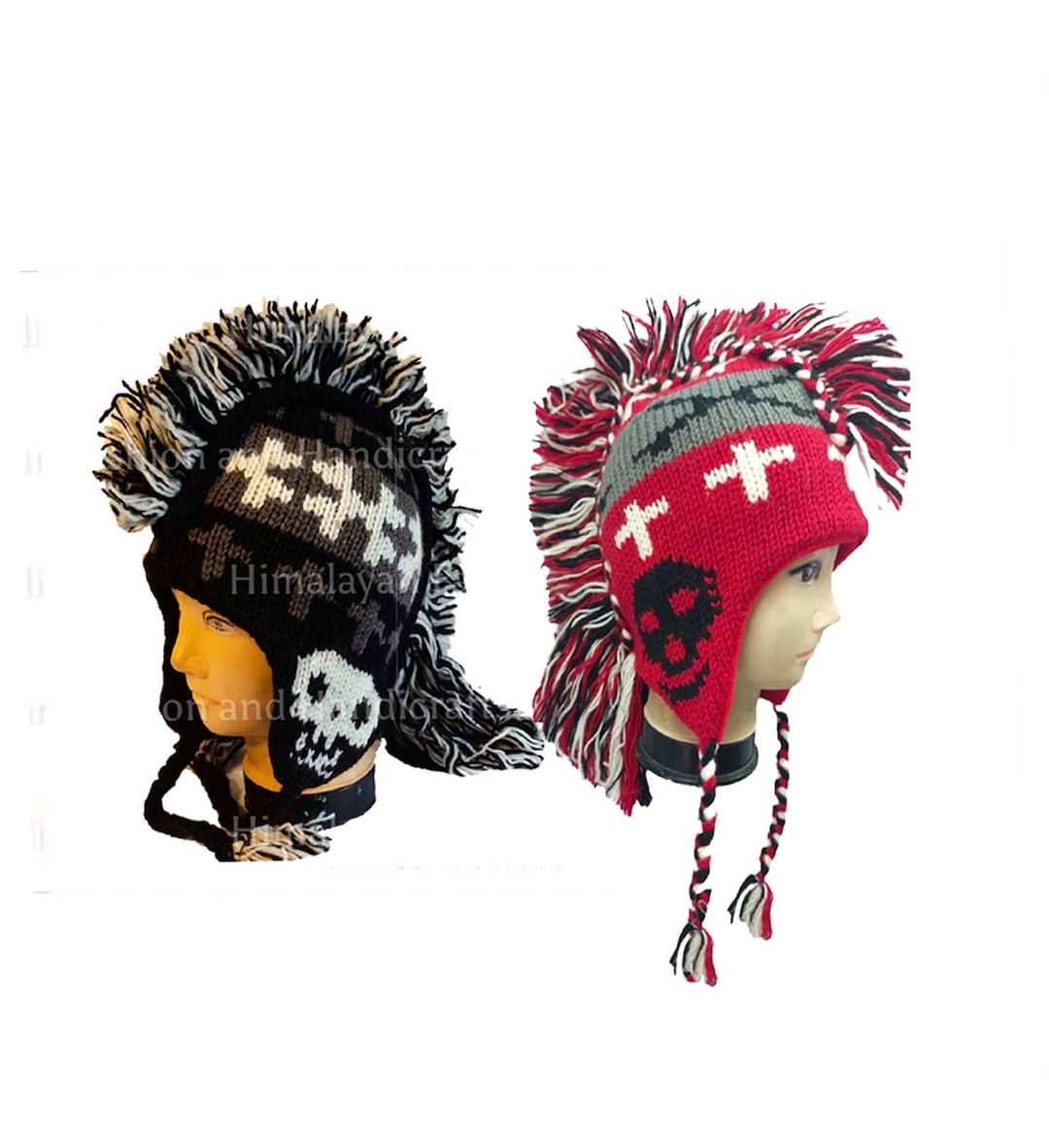 Bone Skull Mohawk Hat - Etsy