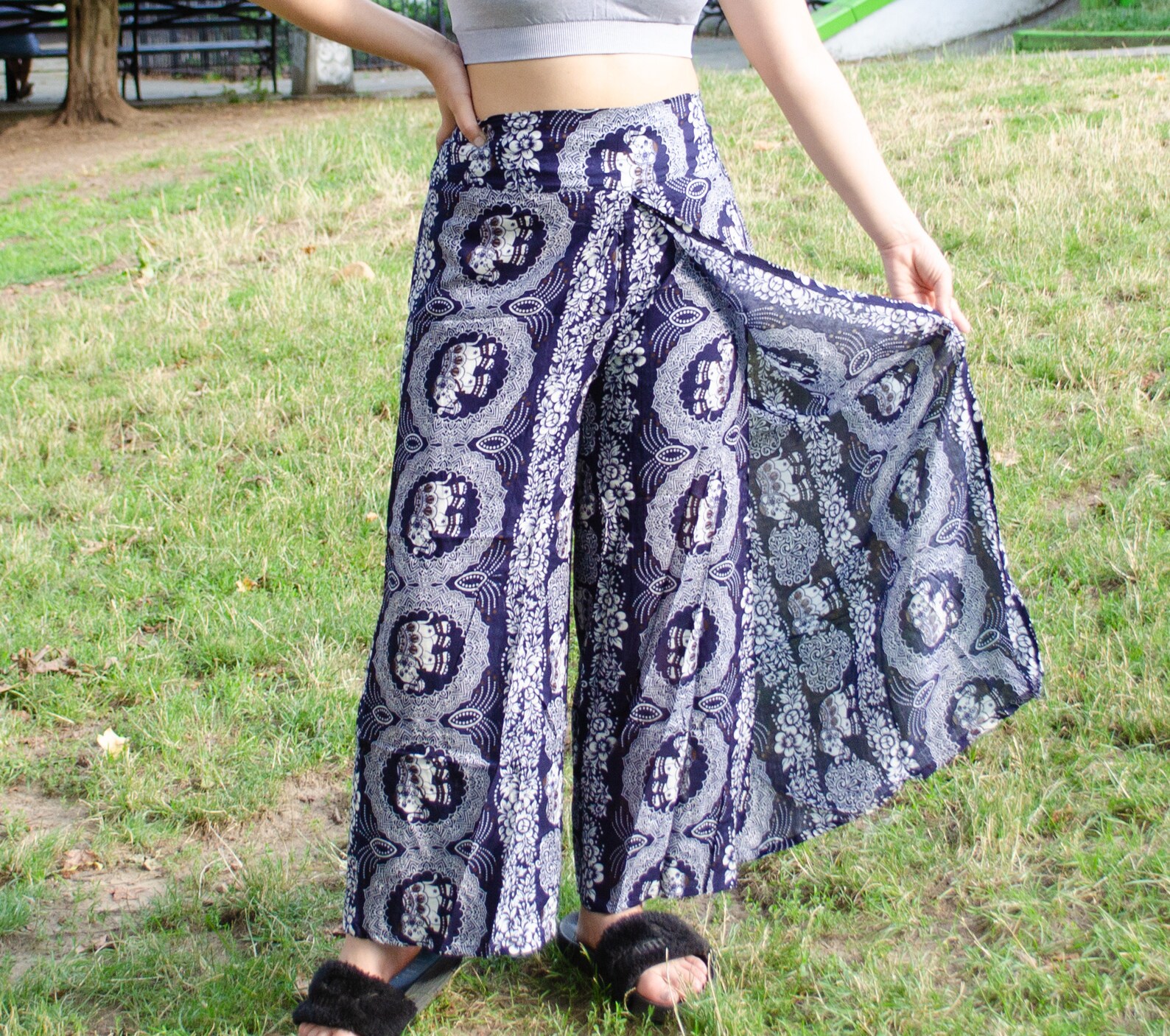 Handmade Harem Pants Waist Tie Open Leg 100% Rayon One - Etsy
