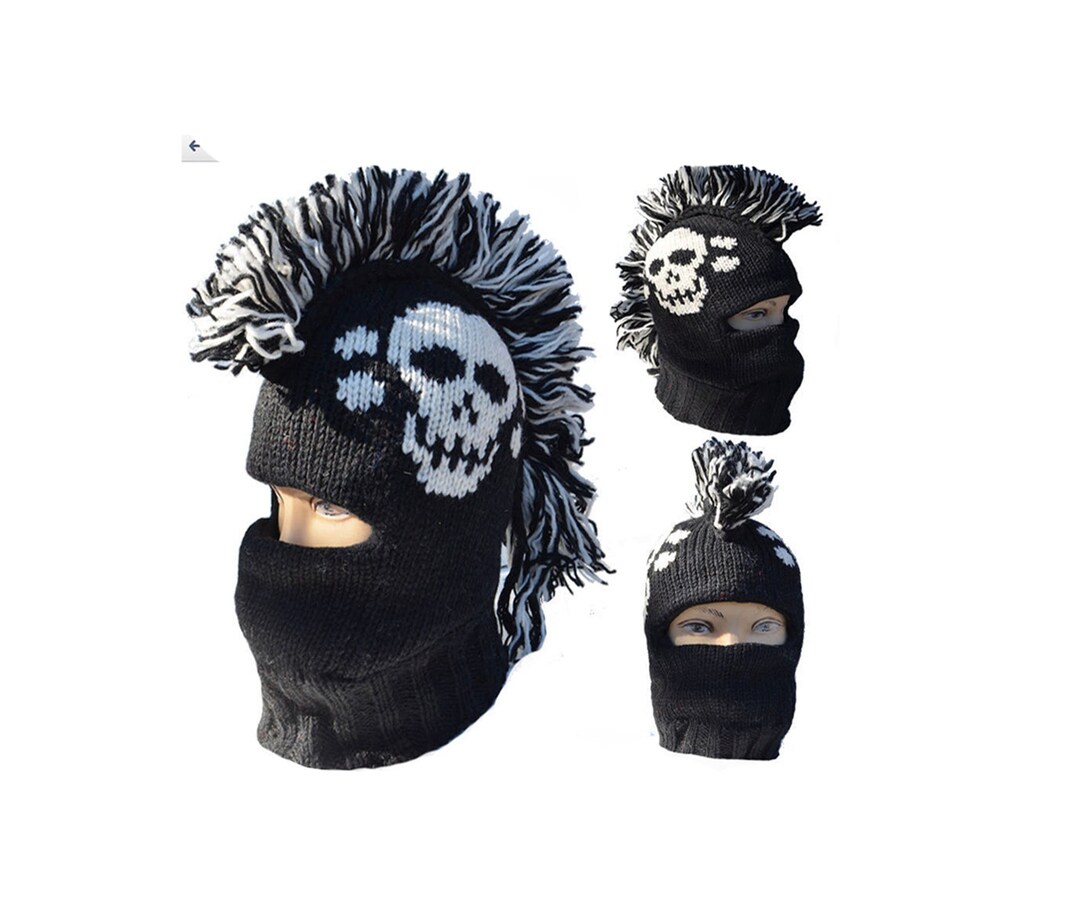 Handmade Black Skull Mohawk Handmade - Etsy