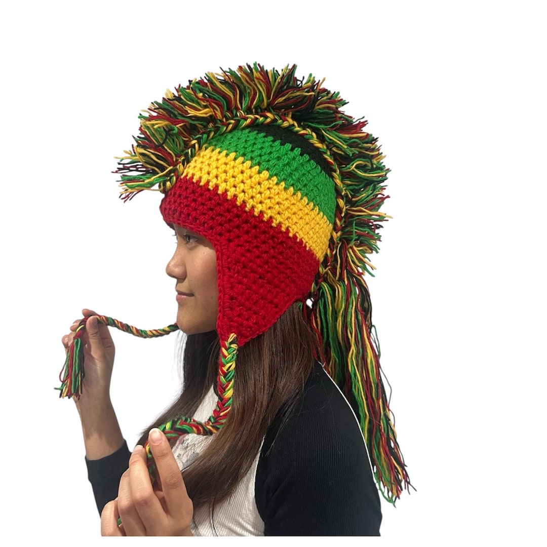 Handmade Wool Mohawk Hat: Ombre Festival Style - Etsy