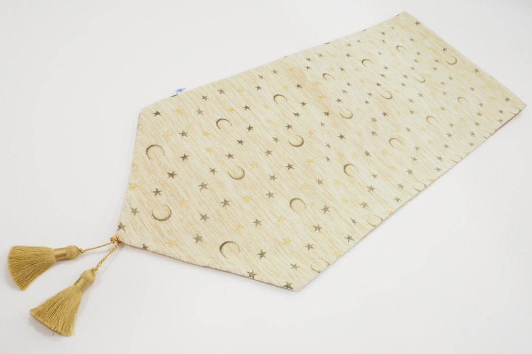 Table Runner, Beige Arabian Night Pattern, Fabric Table Linens, Turkish ...