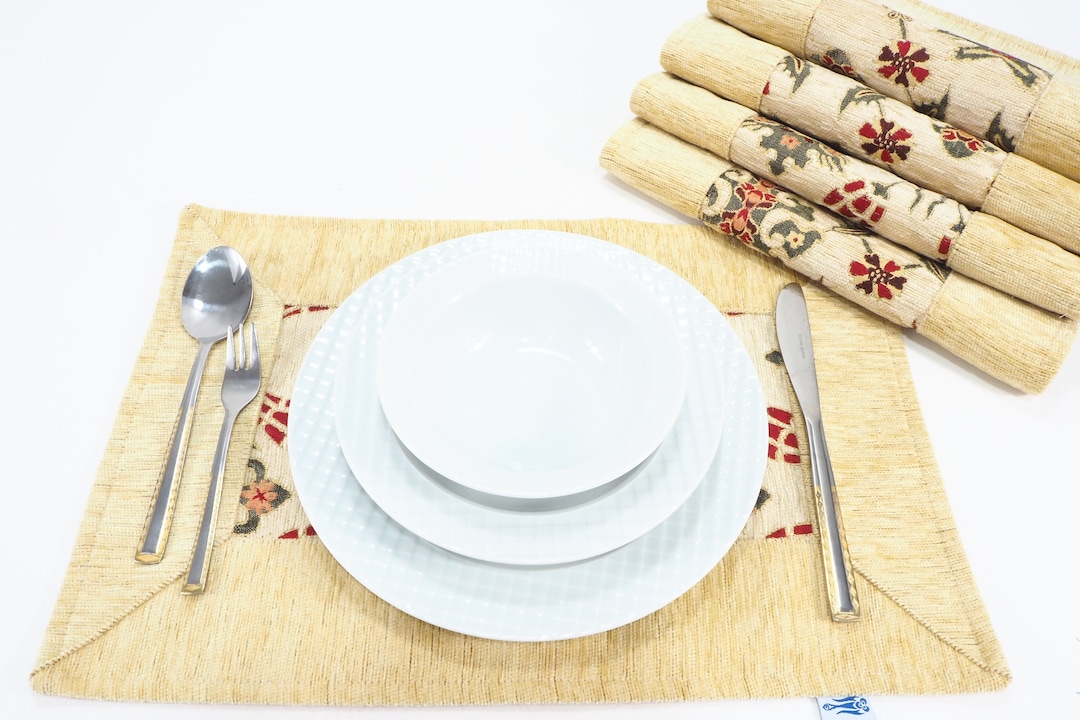 Turkish Beige Place Mats, Place Mats 12x18, Table Decor, Table ...