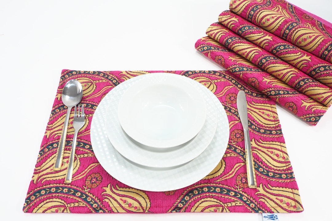 Turkish Pink Place Mats, Place Mats 12x18, Table Decor, Table ...