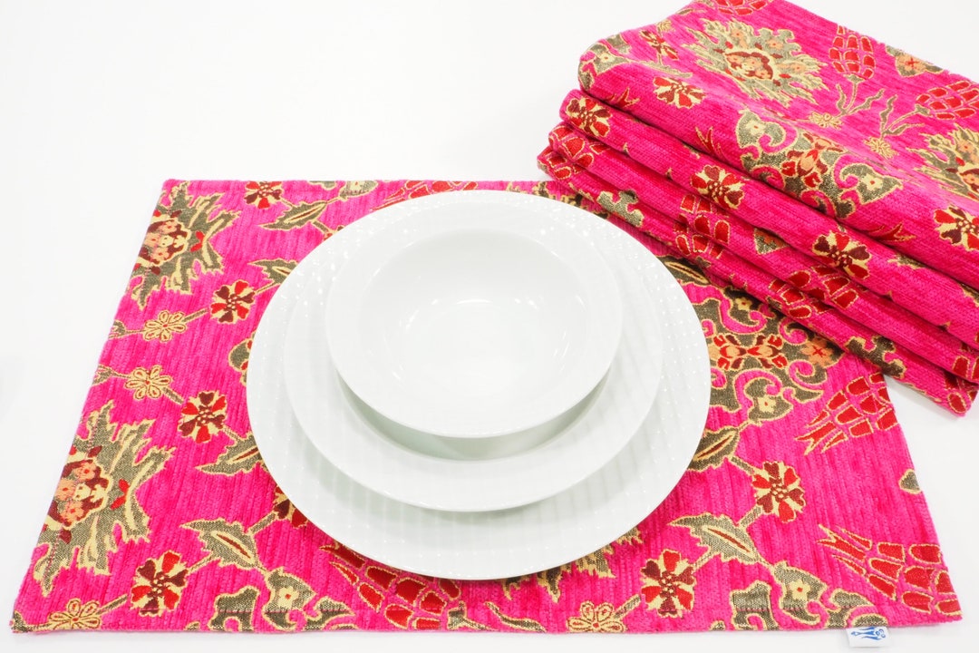 Turkish Mazenda Pink Place Mats, Place Mats 12x18, Table Decor, Table ...