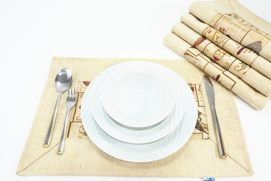 Turkish Beige Place Mats, Place Mats 12x18, Table Decor, Table ...