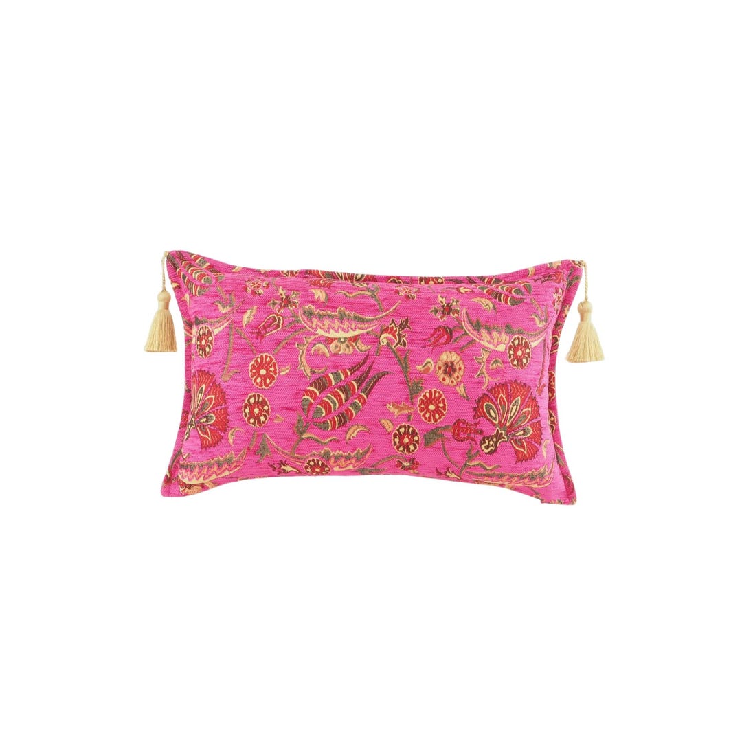 Turkish Pillow Cover 12x20 | Mazenda Pink Carnation Pattern ...