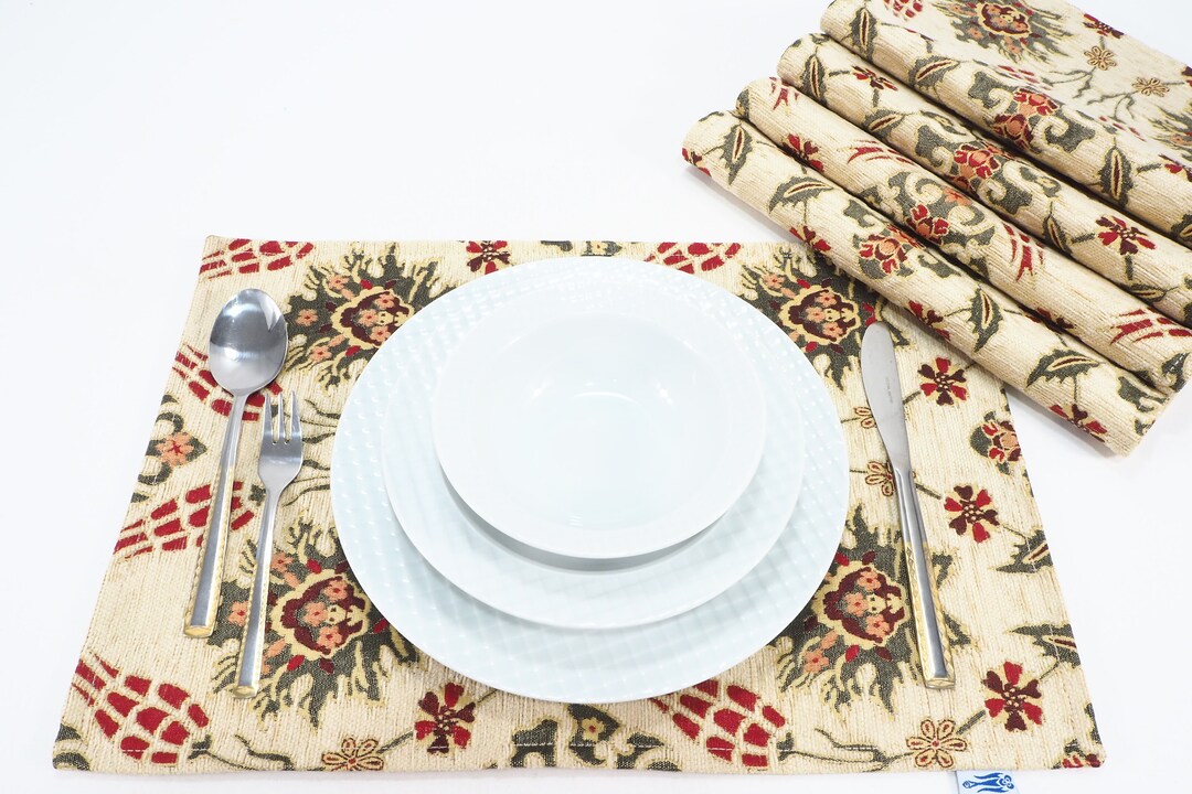 Turkish Beige Place Mats, Place Mats 12x18, Table Decor, Table ...