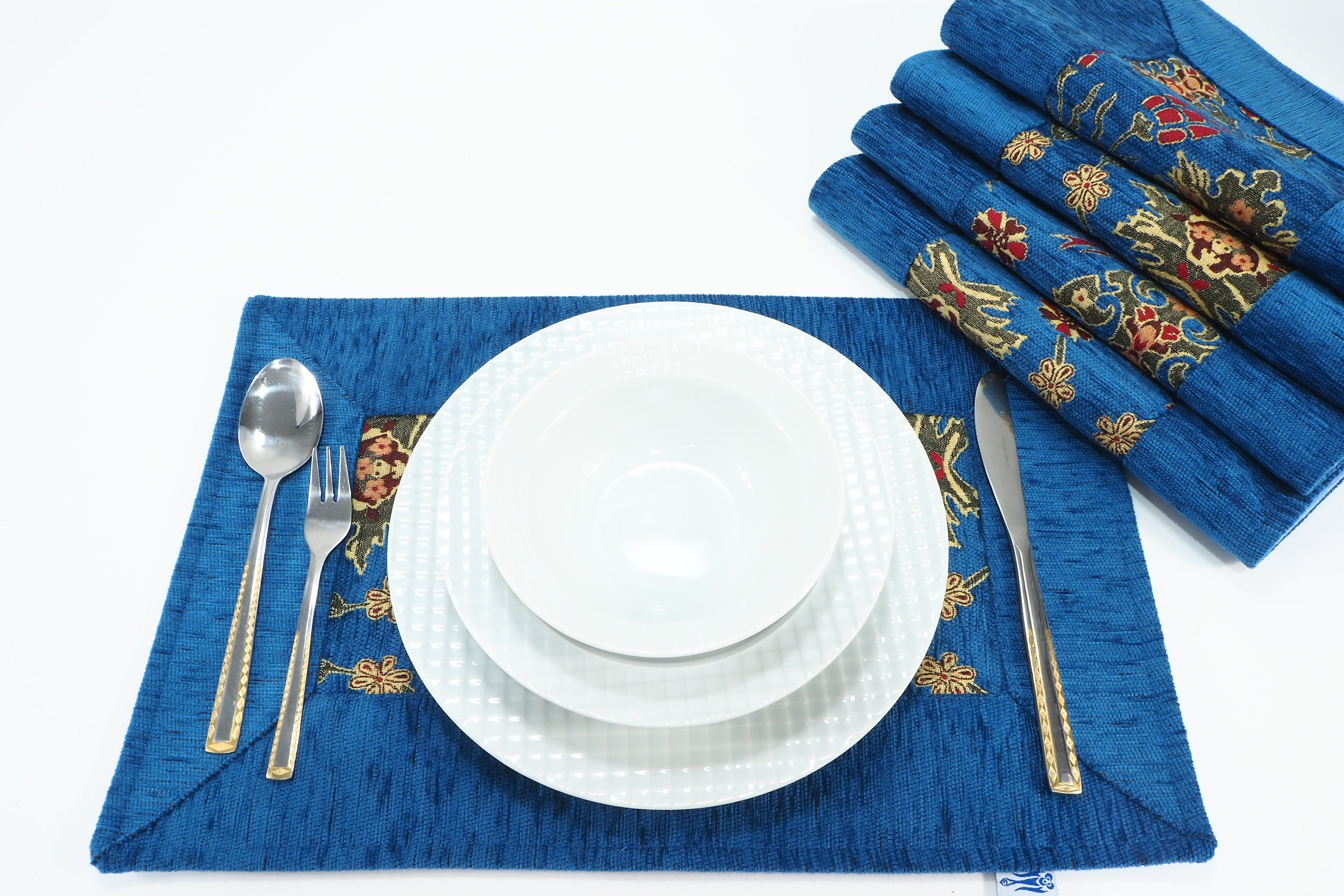 Turkish Navy Blue Place Mats, Place Mats 12x18, Table Decor, Table ...