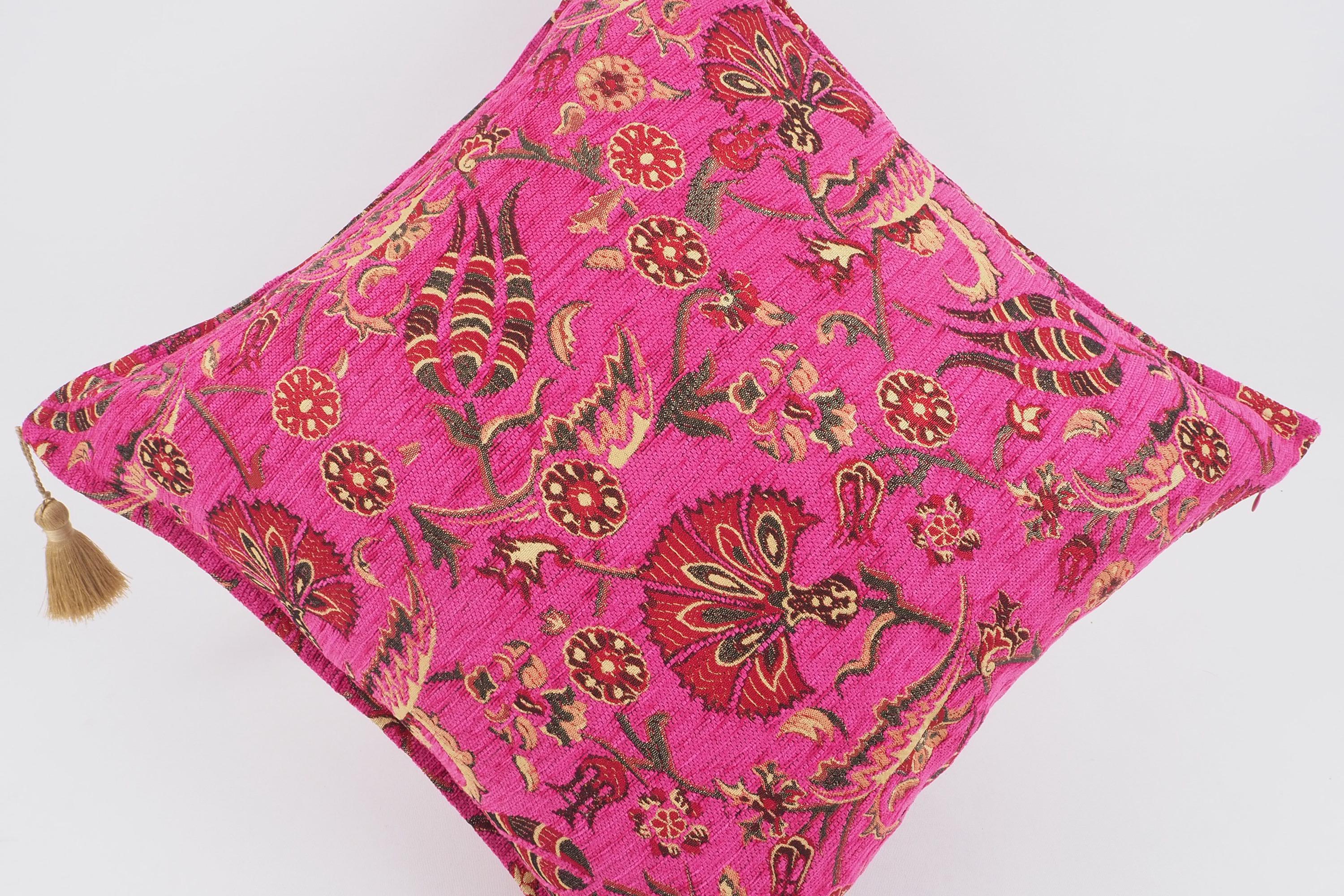 Fabric Pillow 20x20, Fabric Pillow, Mazenda Pink Carnation Pattern ...