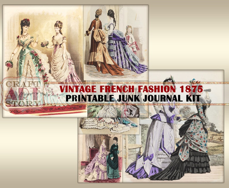 Printable Victorian Fashion 1875 Junk Journal Pagesvintage - Etsy