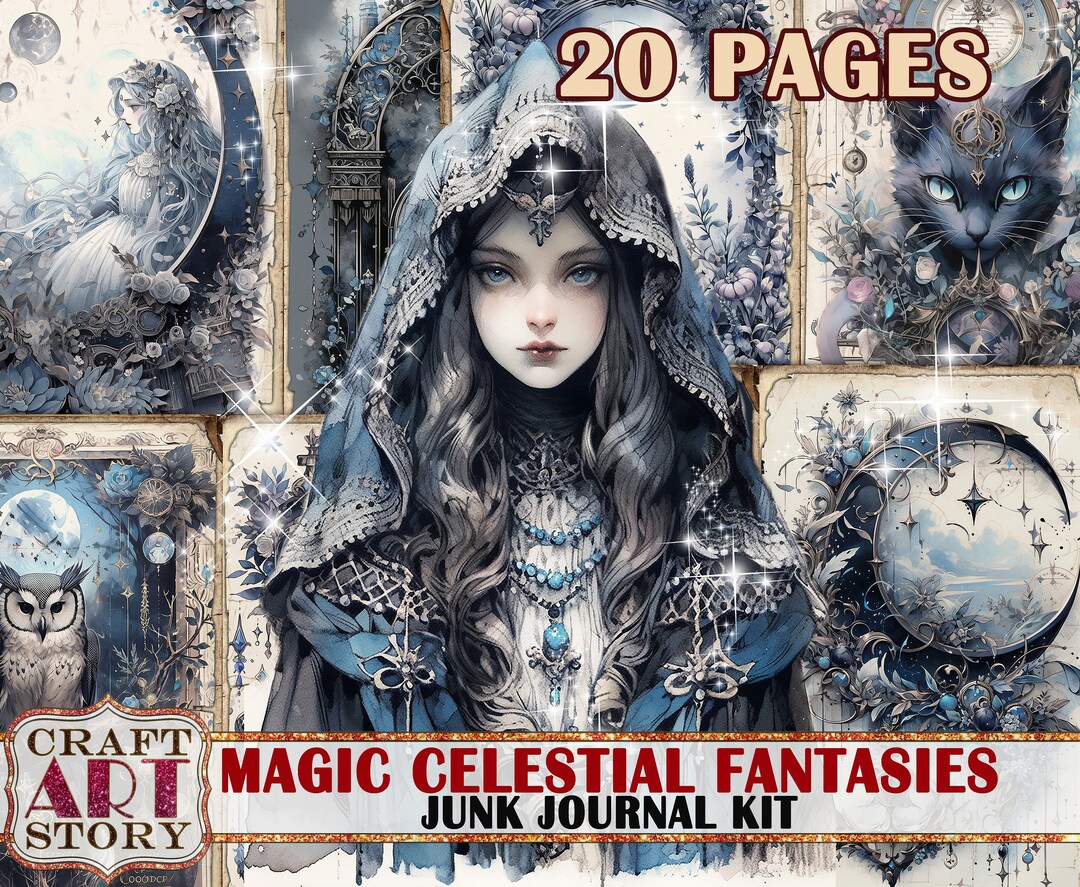 Magic Celestial Fairy Fantasy Junk Journal Pages,fairies Printables Digital Papers - Etsy