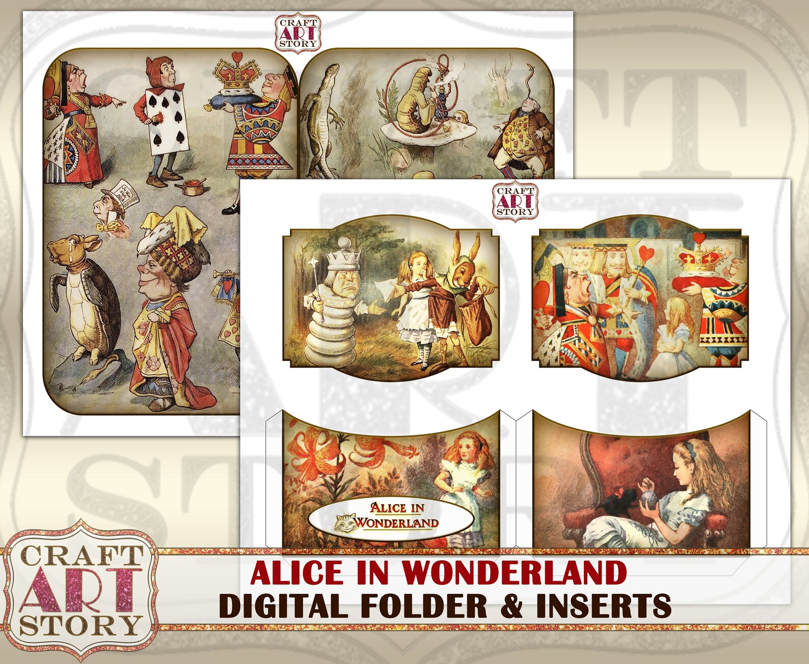 Alice in Wonderland Packsdigital Folder & Insertsephemera - Etsy