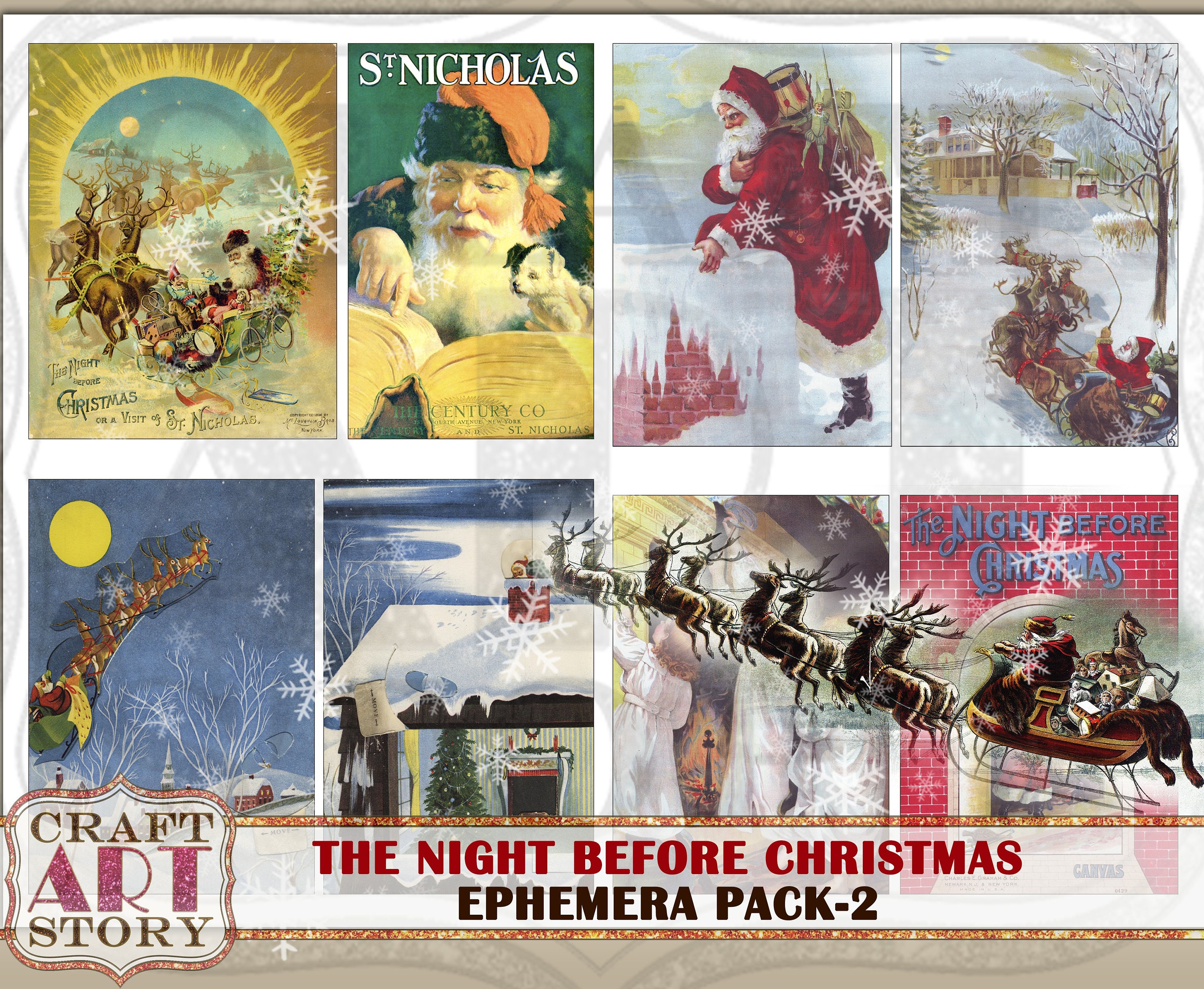 Vintage Christmas Ephemera Pack-2the Night Before Christmas - Etsy