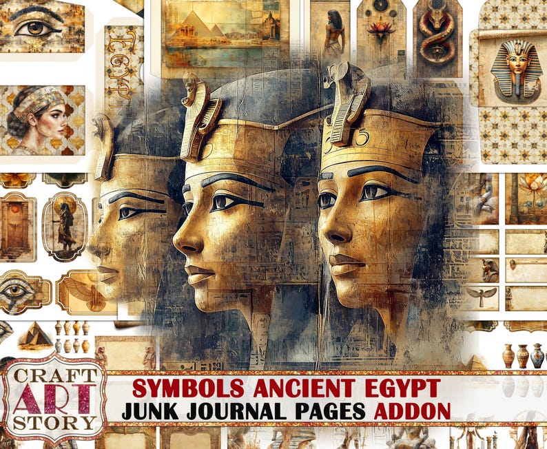 Symbols Ancient Egypt Junk Journal Pages Addon,scrapbook Printables ...