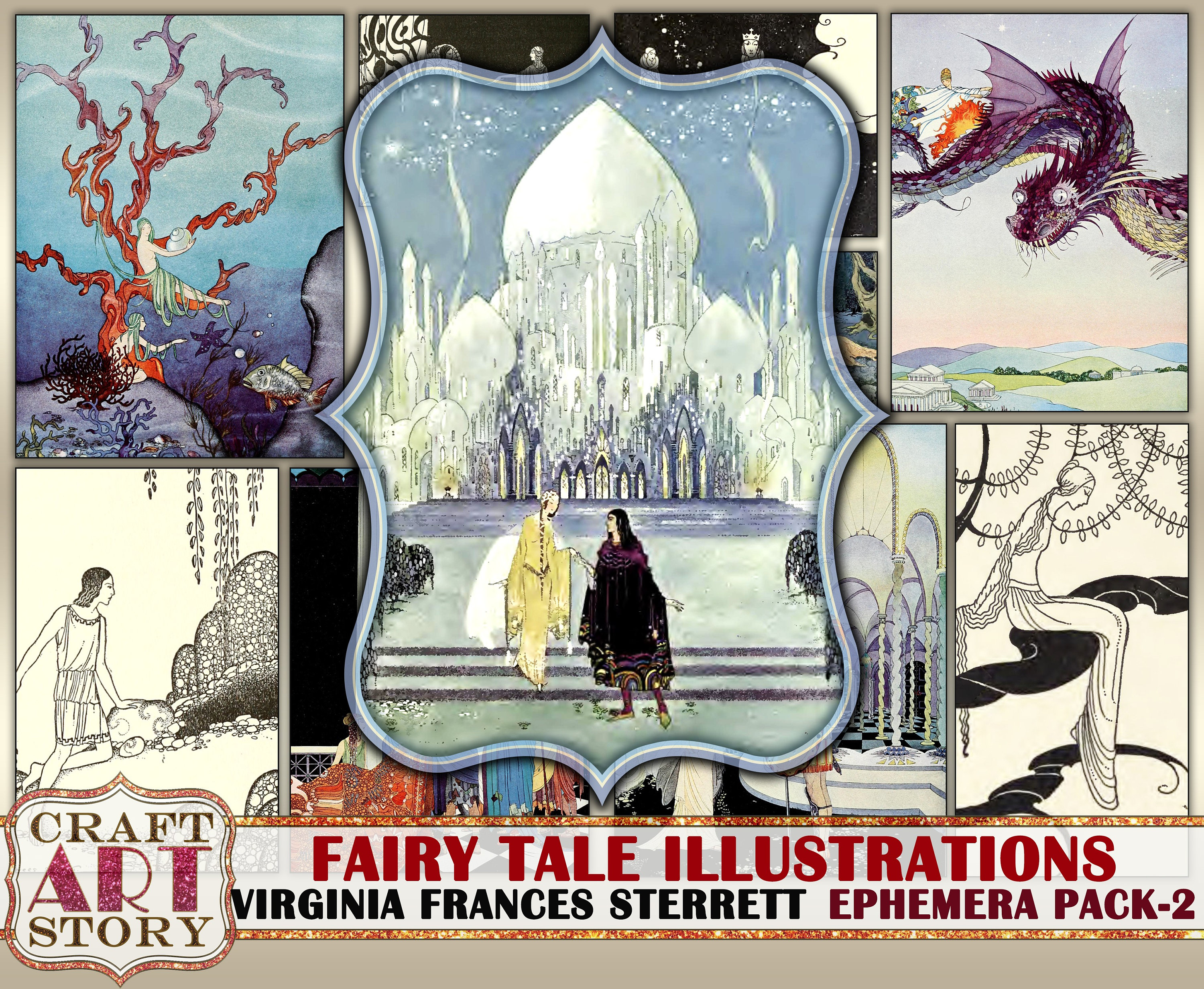 Vintage Fairy Tale Art Illustrations Ephemera Packprintable - Etsy