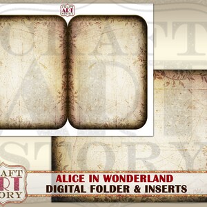 Alice in Wonderland Packs,digital Folder & Inserts,ephemera Storage ...