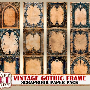 Vintage Gothic Illuminated Frame Journal Pages,border,scrapbook Paper ...