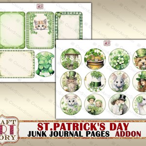 St.patricks Day Junk Journal Pages,clover Irish Printables Digital ...
