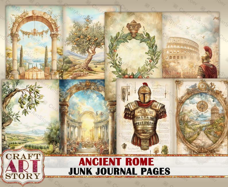 Ancient Rome Junk Journal Pages,scrapbook Printables Digital Papers - Etsy