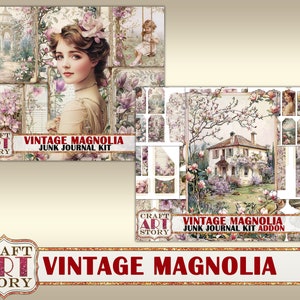 Vintage Magnolia Junk Journal Kit Addon,scrapbook Printables Digital ...