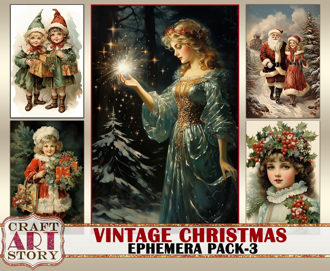 Vintage Christmas Ephemera Pack,winter Images,cards Papers-3 - Etsy