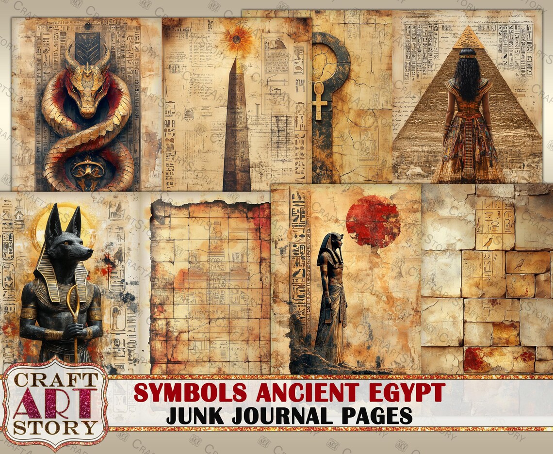 Symbols Ancient Egypt Junk Journal Pages,scrapbook Printables Digital ...