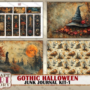 Vintage Gothic Halloween Junk Journal Kit,ephemera Printables Digital ...