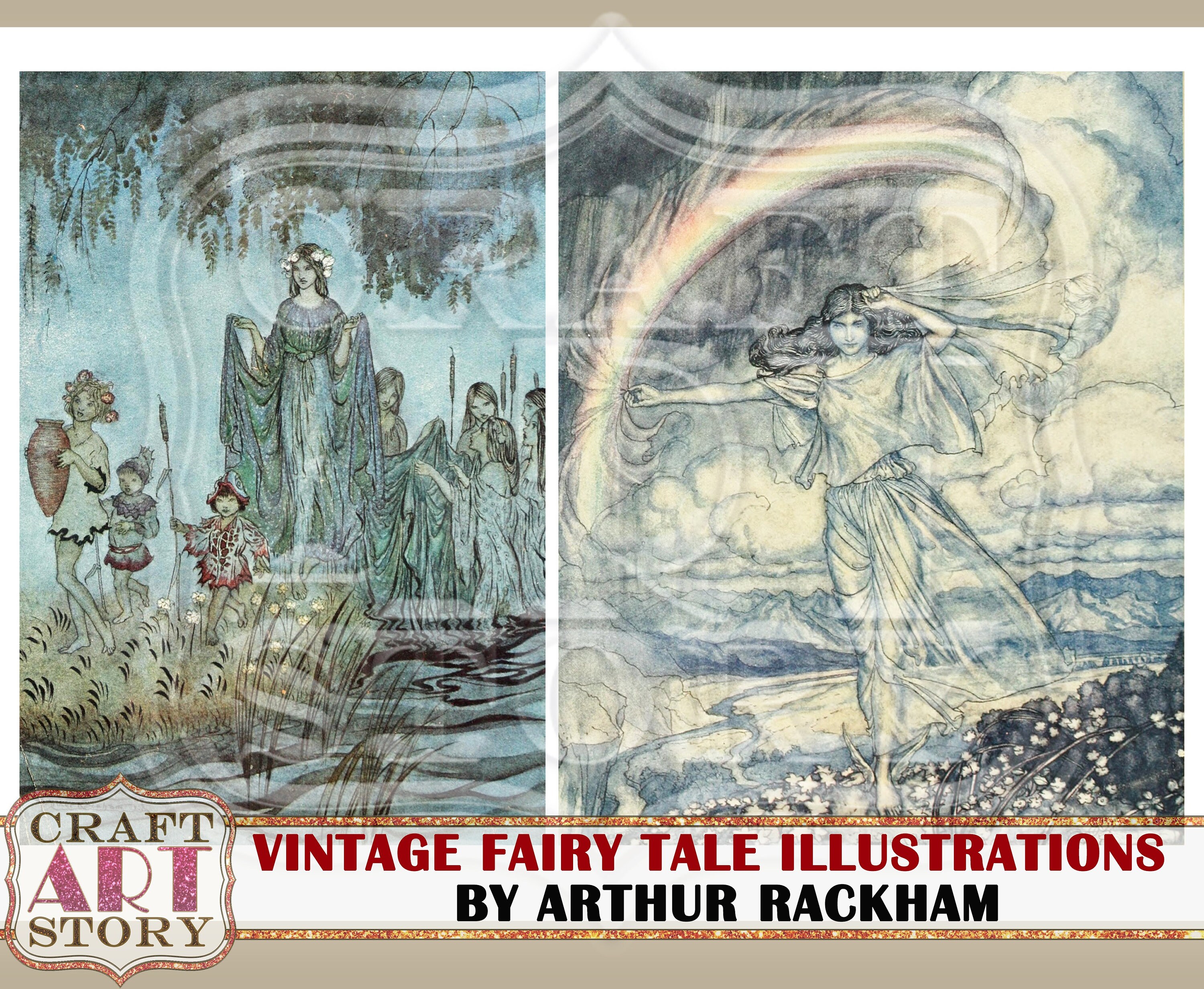 Vintage Fairy Tale Illustrations Ephemera Packprintable - Etsy
