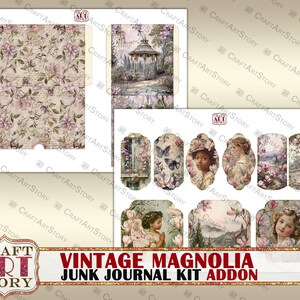 Vintage Magnolia Junk Journal Kit Addon,scrapbook Printables Digital ...
