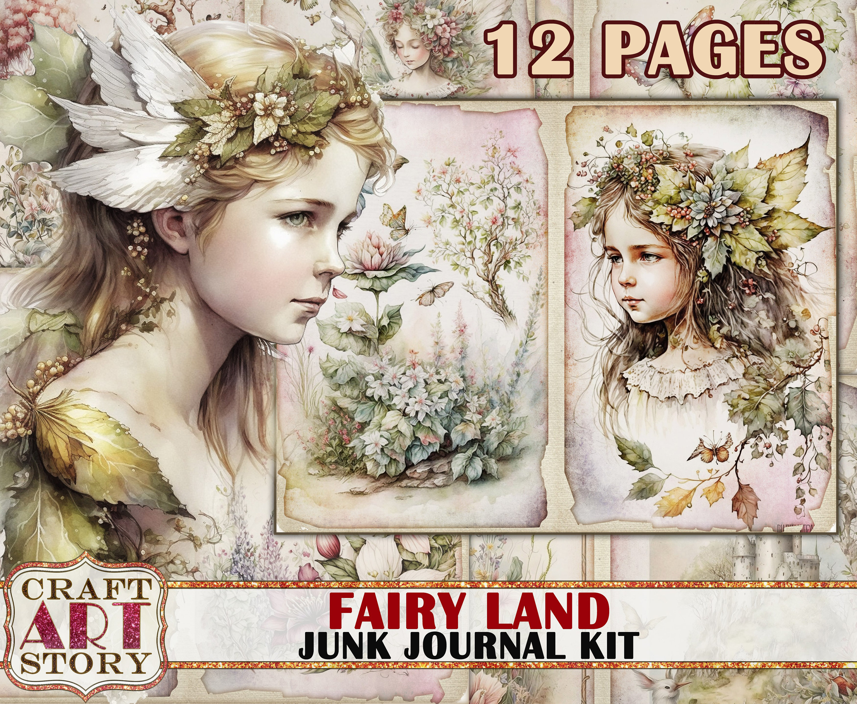 Fairy Land Fantasy Junk Journal Pagesfairies Printables - Etsy