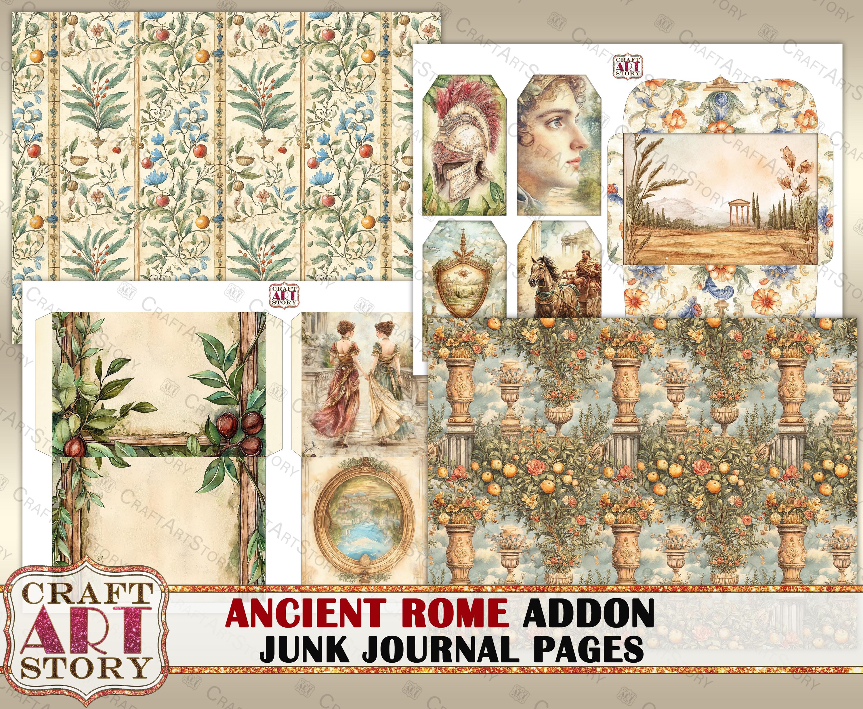 Ancient Rome Junk Journal Pages Addon,scrapbook Printables Digital ...