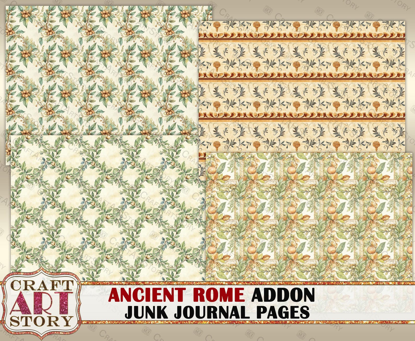 Ancient Rome Junk Journal Pages Addon,scrapbook Printables Digital ...