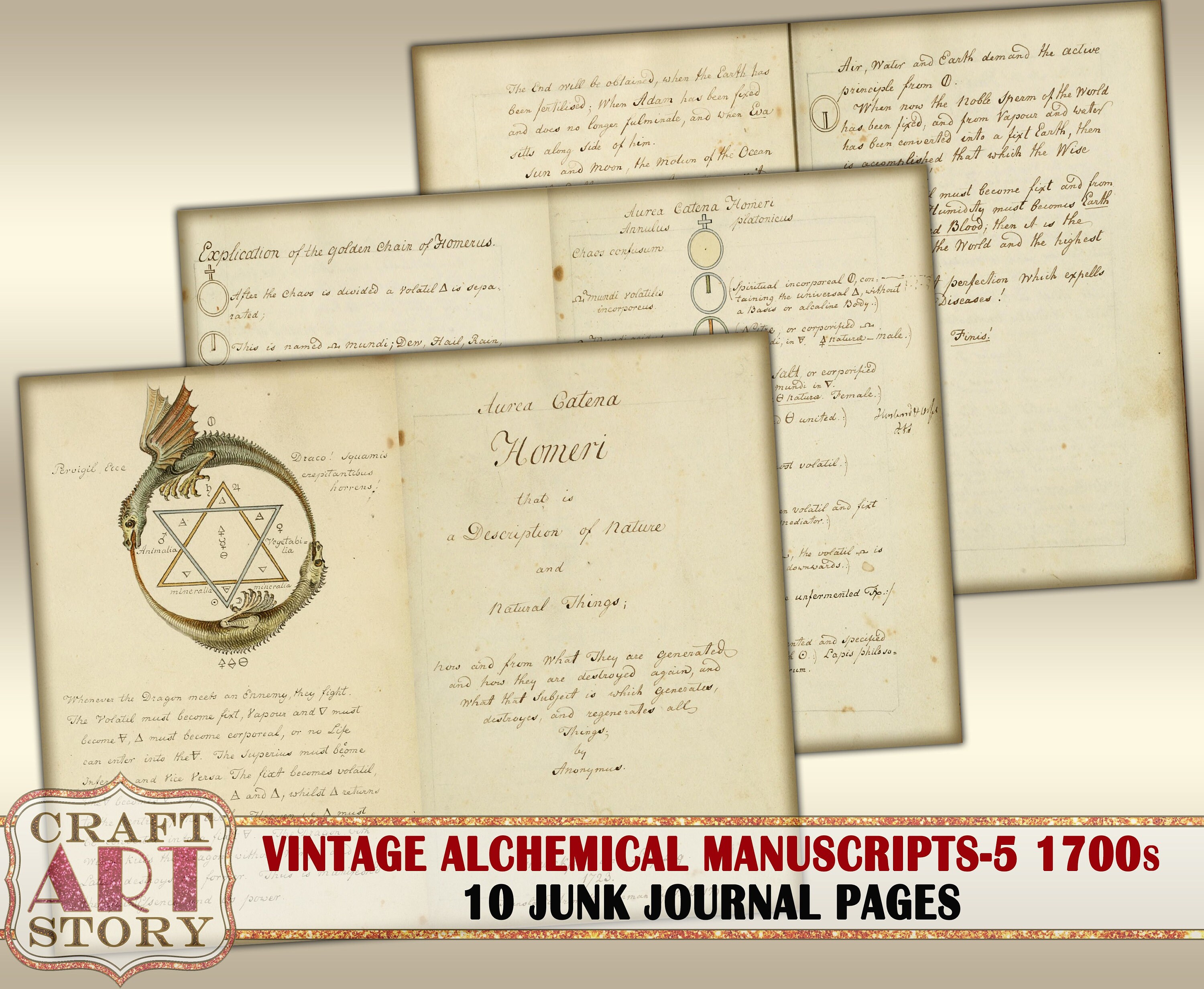Vintage Paper Pack Pagesold Papers Set Printable Alchemical - Etsy