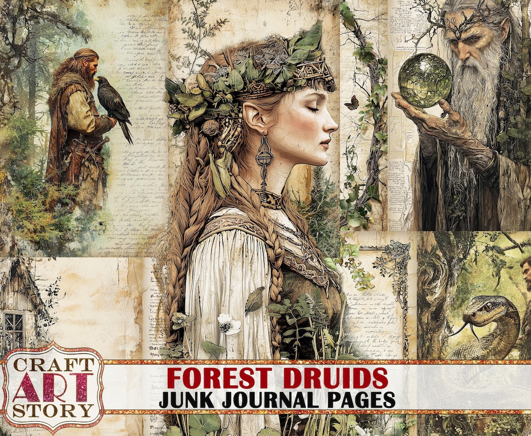Forest Druids Junk Journal Pages, Forest Spirit, Fantasy Scrapbook ...
