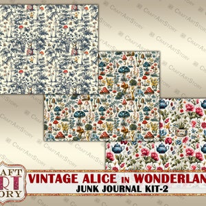Vintage Alice Wonderland Junk Journal Pages,scrapbook Printables ...