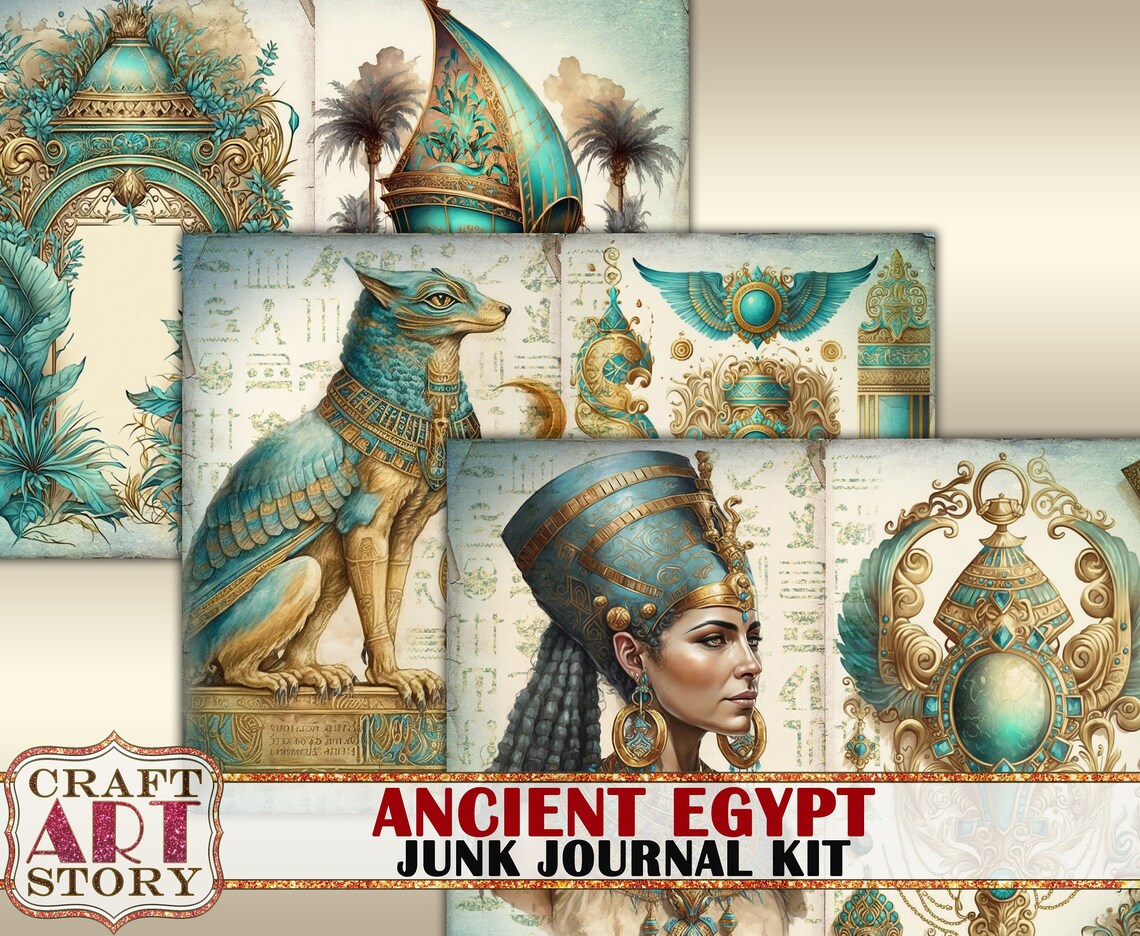 Ancient Egypt Junk Journal Pages,scrapbook Printables Digital Papers - Etsy