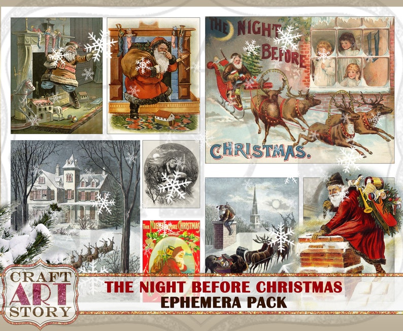 Vintage Christmas Ephemera Packthe Night Before Christmas - Etsy