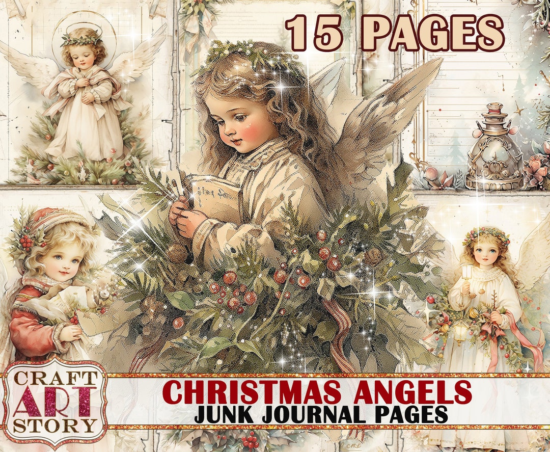 Christmas Angels Junk Journal Pages,vintage Christmas Printables ...