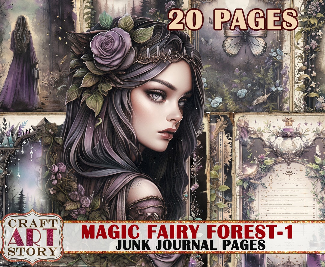 Magic Fairy Forest Junk Journal Pages-1,fantasy Printables Digital ...