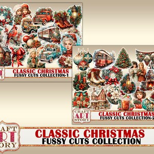 Classic Christmas Fussy Cuts,digital Stickers Set Printable-1 - Etsy