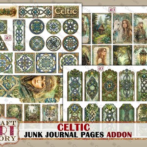 Celtic Junk Journal Pages,forest Spirit, Fantasy Scrapbook Printables ...