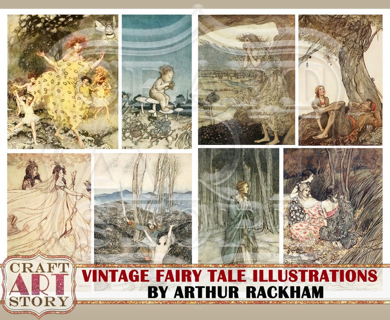 Vintage Fairy Tale Illustrations Ephemera Packprintable - Etsy