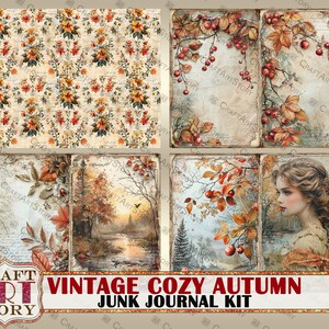 Vintage Cozy Autumn Junk Journal Pages,scrapbook Printables Digital ...