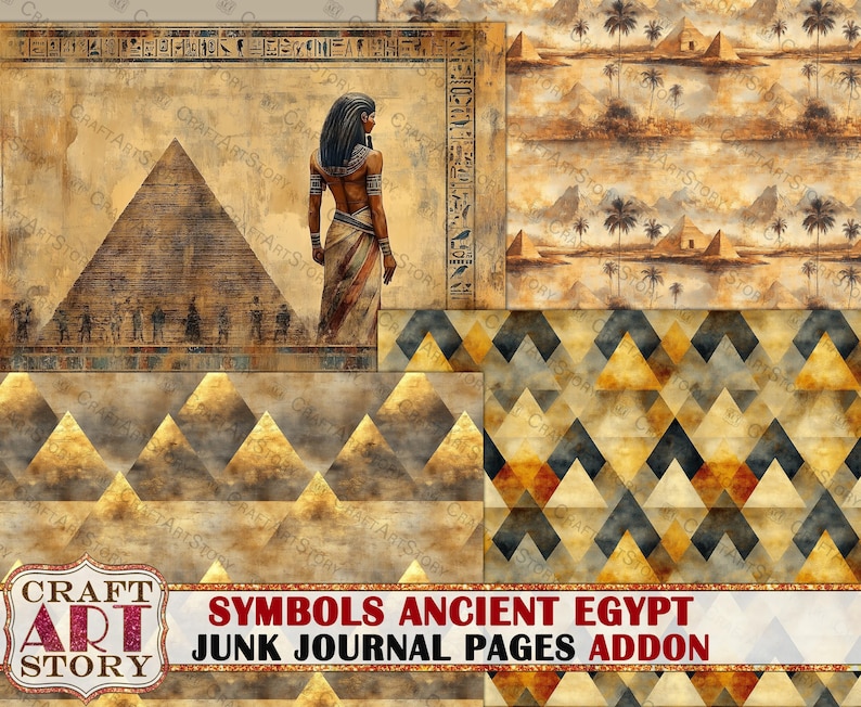 Symbols Ancient Egypt Junk Journal Pages Addon,scrapbook Printables ...