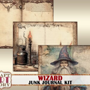 Wizards Fantasy Junk Journal Pages,printables Digital Magic Papers - Etsy