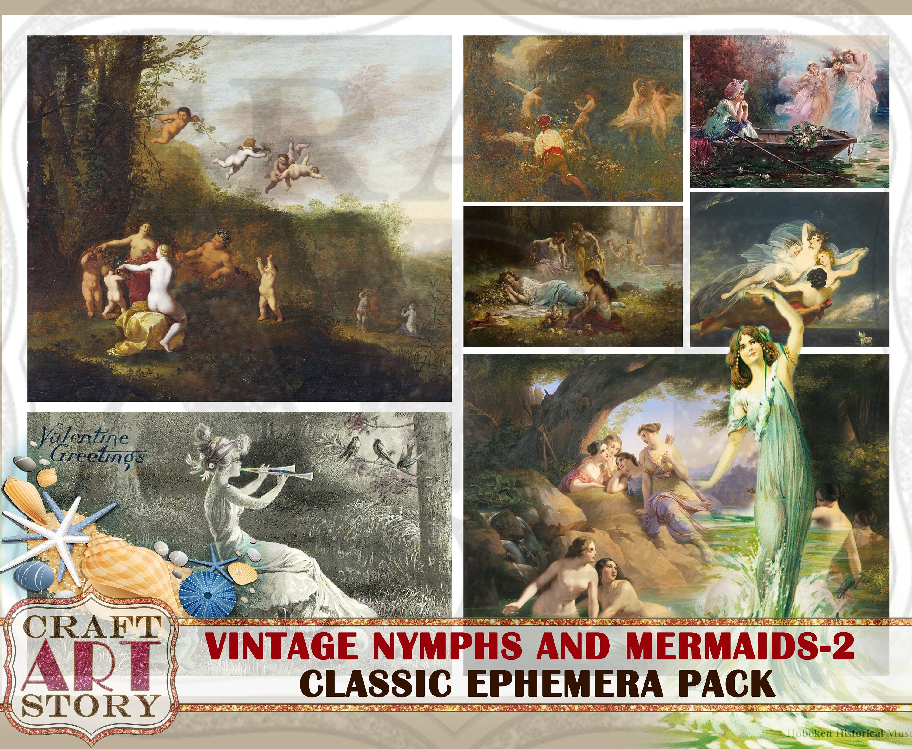 Vintage Nymphs&mermaid Ephemera Pack-2printable Kit Junk - Etsy
